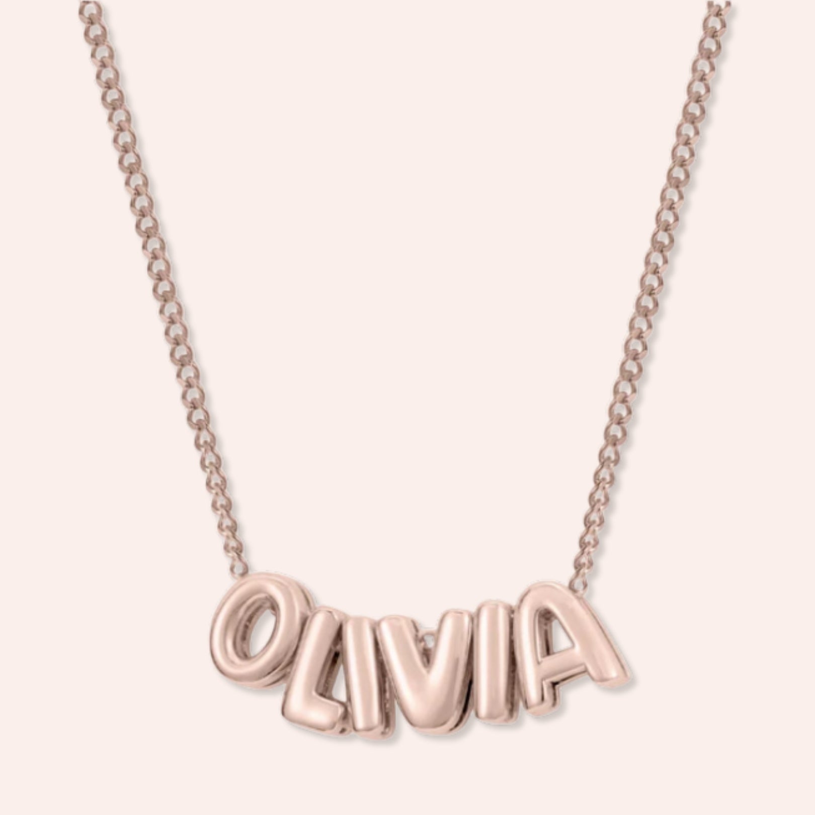 Custom Name in 3D Bubble Letters Necklace – Hidden Forever