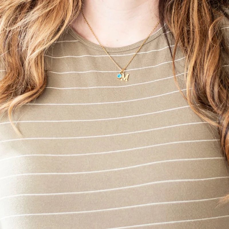Dangling Initials and Birthstone Necklace – Hidden Forever