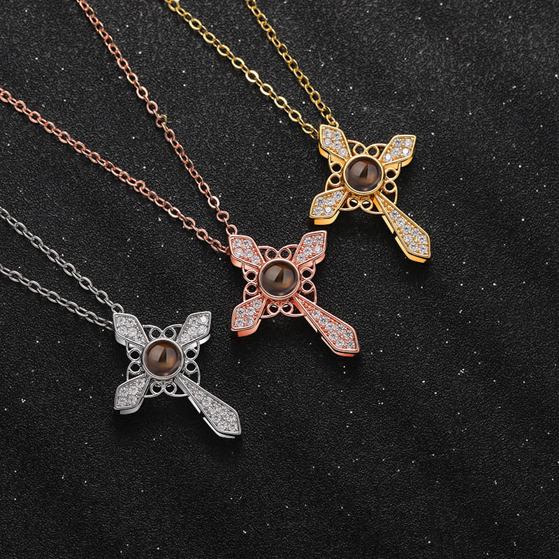Guardian Cross Projection Necklace – Hidden Forever
