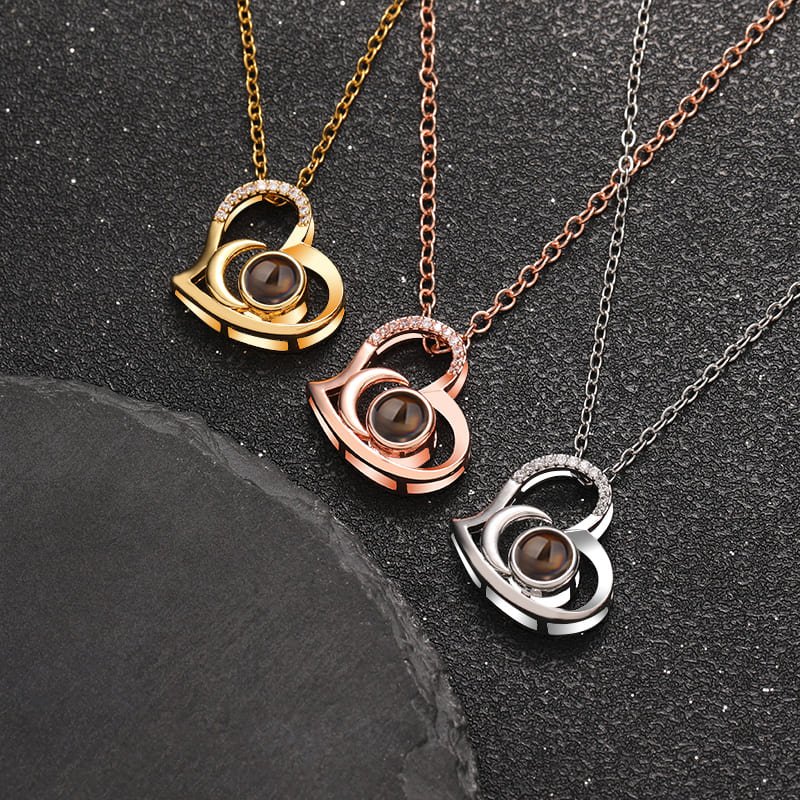 Lunar Heart Memory Projection Necklace – Hidden Forever