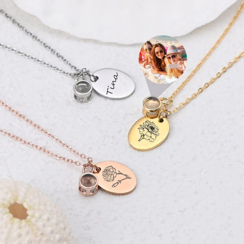 Custom Birth Flower Hidden Photo Necklace – Hidden Forever