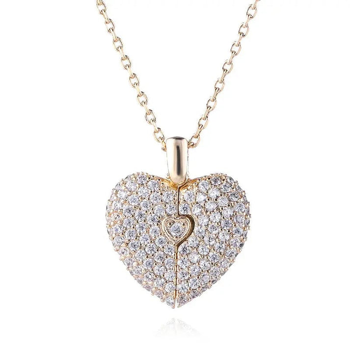 Custom Bling Heart Locket Hidden Photo Necklace – Hidden Forever