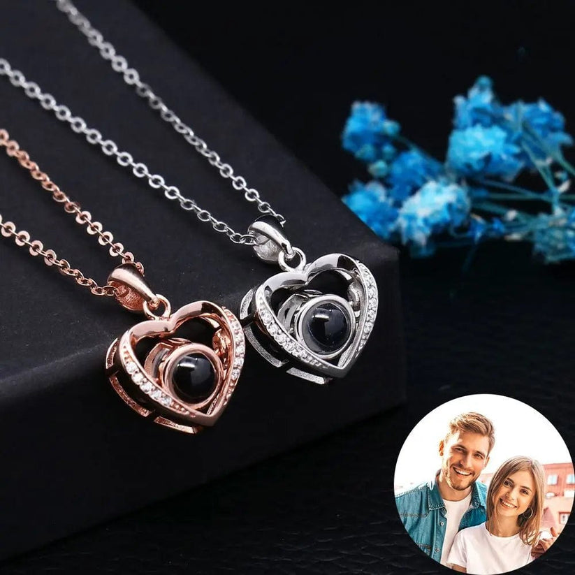 Custom Necklace With Photo Inside - Projection Photo Hidden In The Gem ...